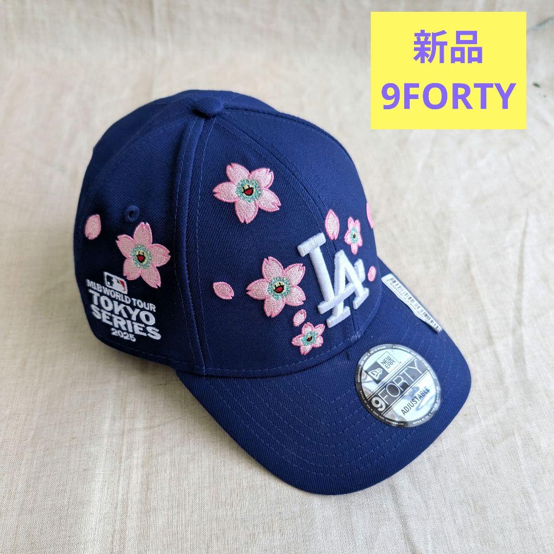 新品　村上隆 MLB　NEWERA 9FORTY ドジャース キャップ　ネイビー