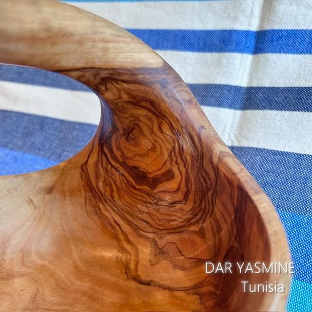 超特大オリーブの木　バスケット ボウル 　しっかりドスンと構える　約28cm