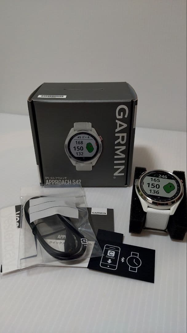【新品・未使用】GARMIN Approach S42 ホワイト/シルバー