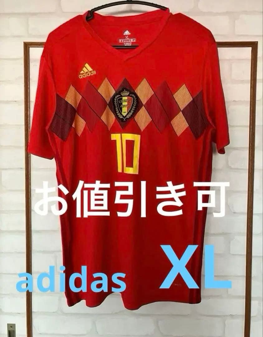 adidas ベルギー代表　アザール　サッカーシャツ XL レッド 10番