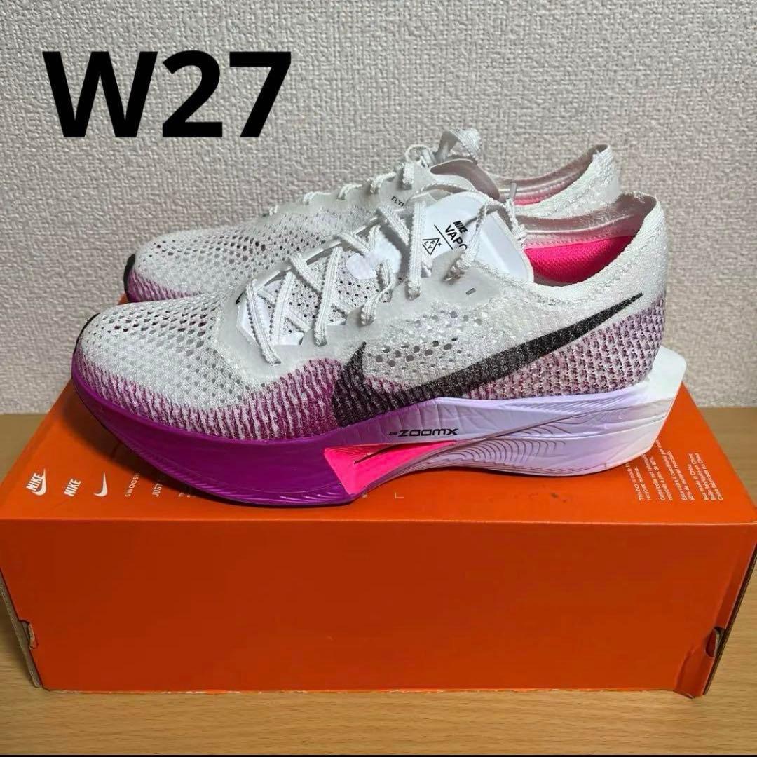 新品 W ZOOMX VAPORFLY NEXT% 3 白紫 27cm