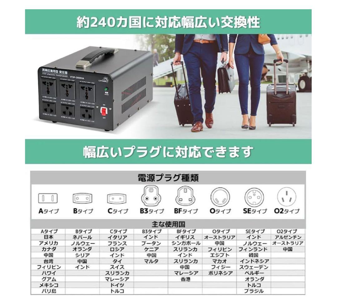 中古変圧器 3000W 海外国内両用型変圧器リョクエン