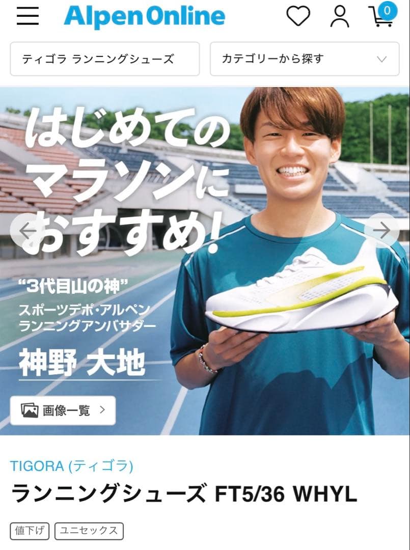 【未使用】TIGORA 厚底ランニングシューズ　27.0cm