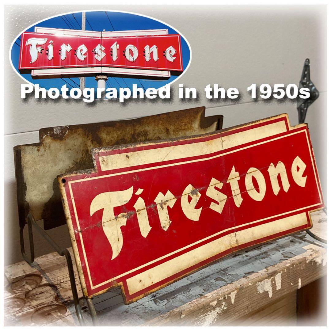 アンティーク雑貨 Vintage 1950s Firestone Tire Sign Stand