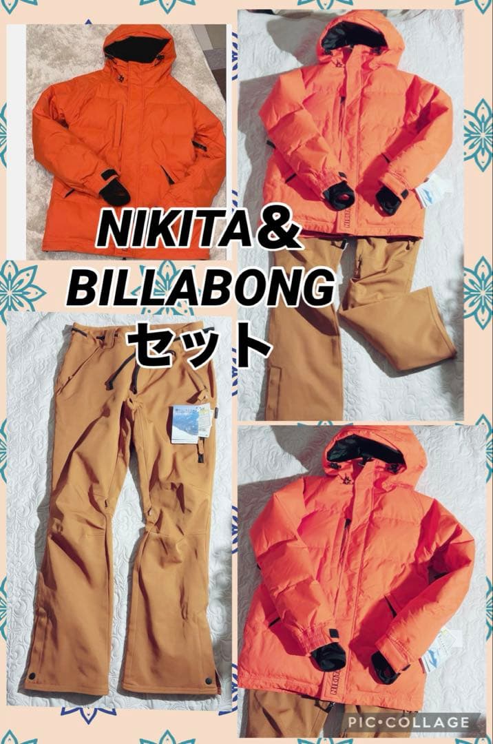 定価10万♦NIKITA ＆新品BILLABONGスノー ウェア ダウン100%