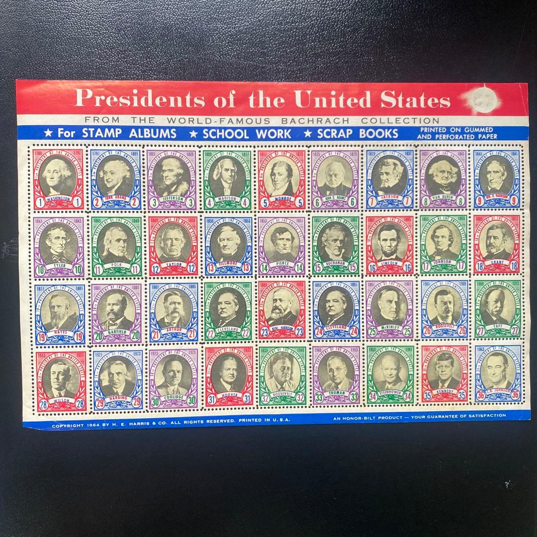 レア※アメリカ歴代大統領　切手 スタンプアルバム　ケネディ 1964