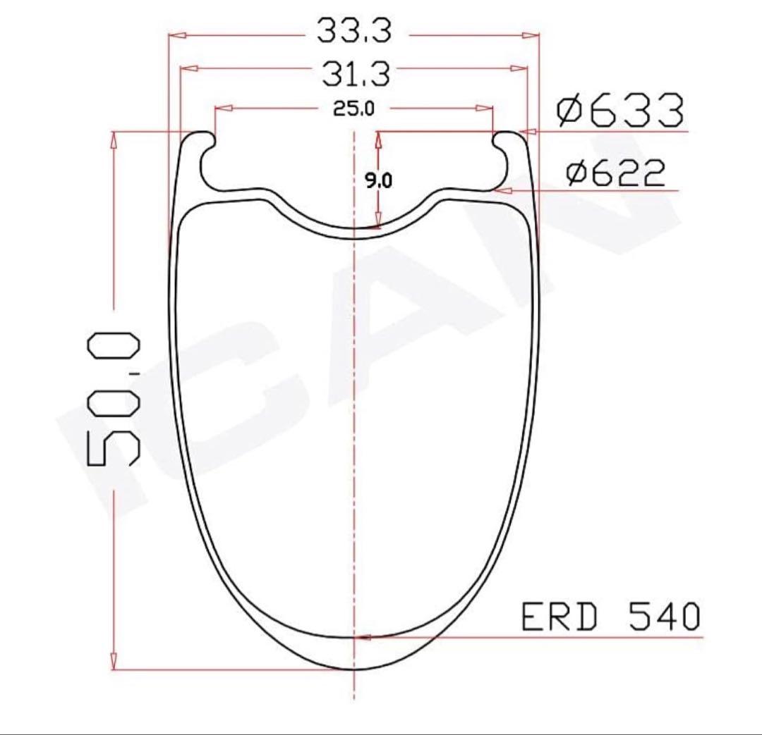 【最終値下げ】送料無料　ICAN カーボンホイールG25