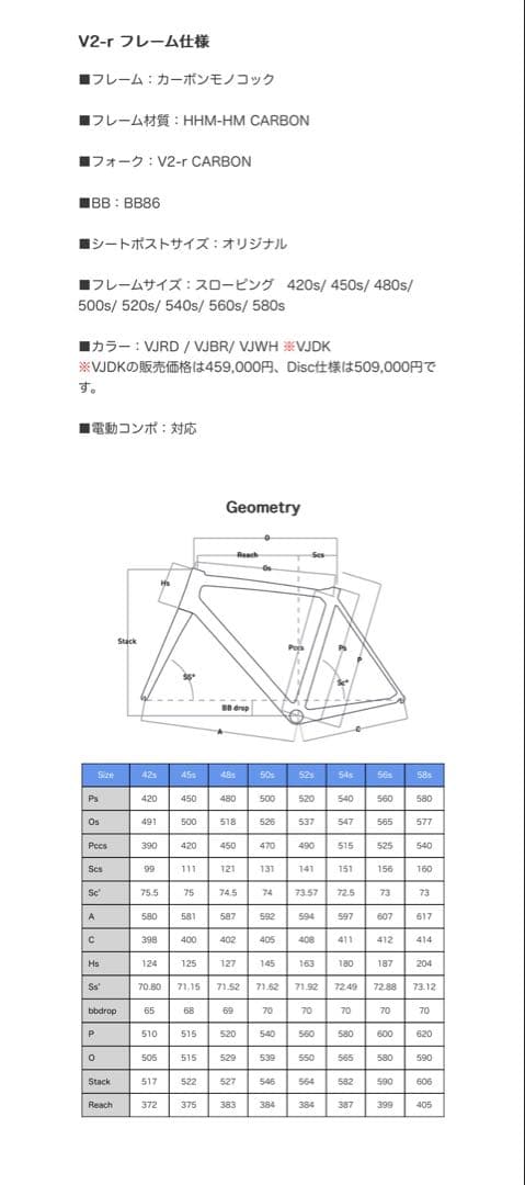COLNAGO V2rカーボンフレーム ブラック　ロードバイク