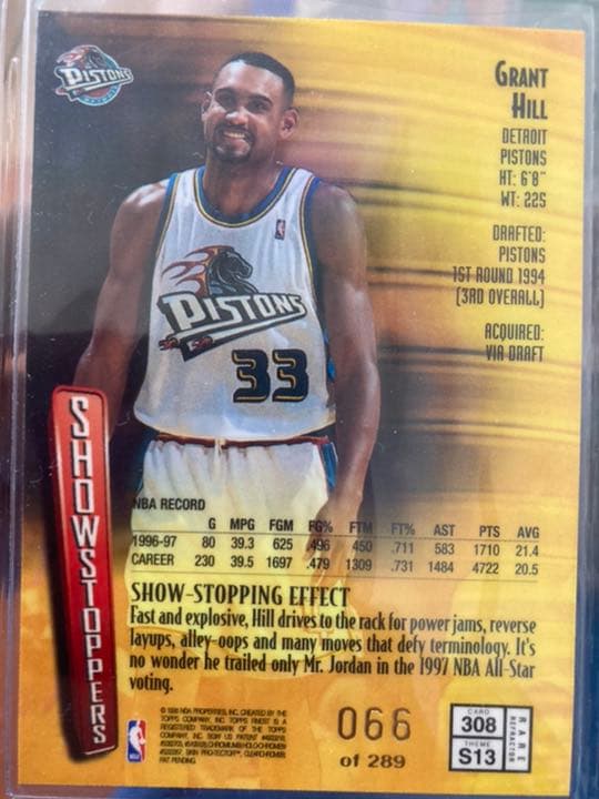 その他 Topps Finest Refractor Grant Hill /289