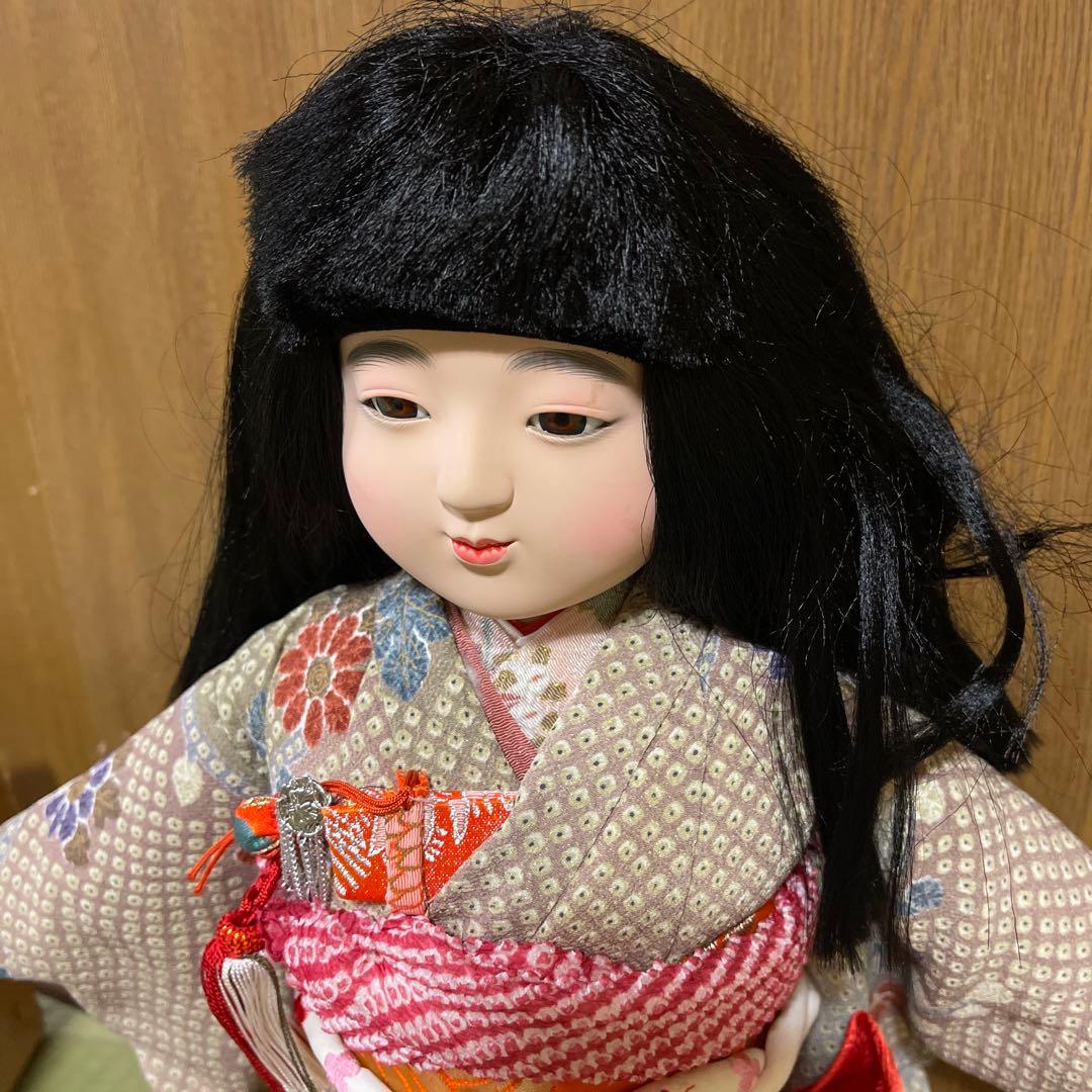 ほぼ新品⭐︎未使用　市松人形 女の子　お雛様　節句　多色花柄着物 日本伝統工芸品