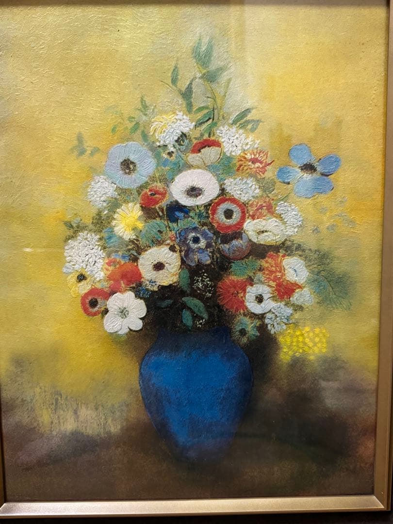 Odilon Redon ルドン　青い花瓶のアネモネとリラ　複製画