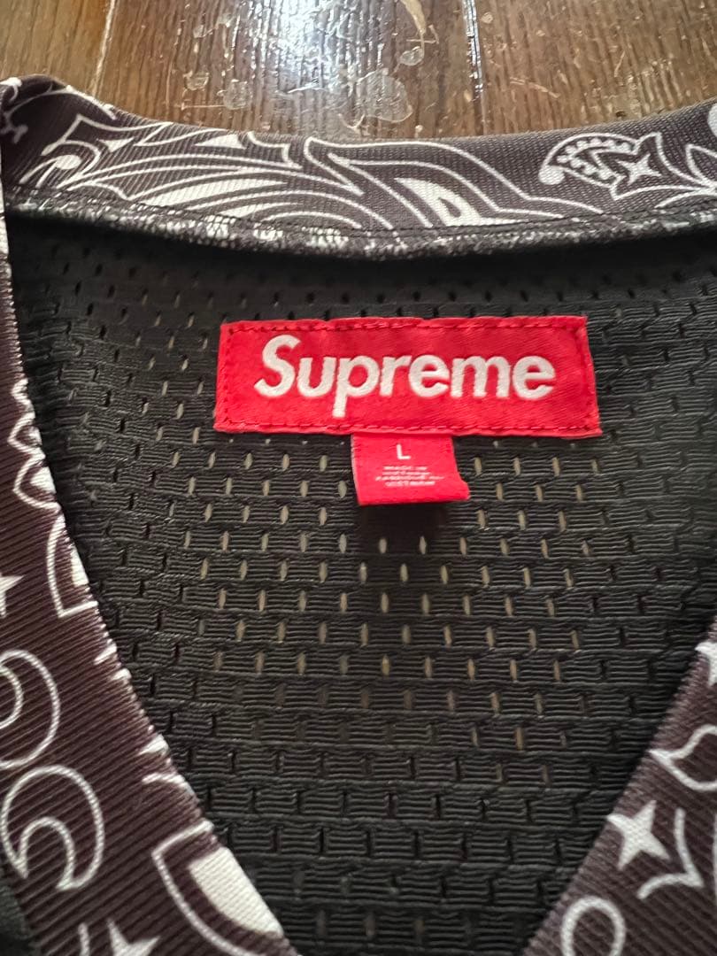 Supreme Bandana Football Jersey ブラックLサイズ