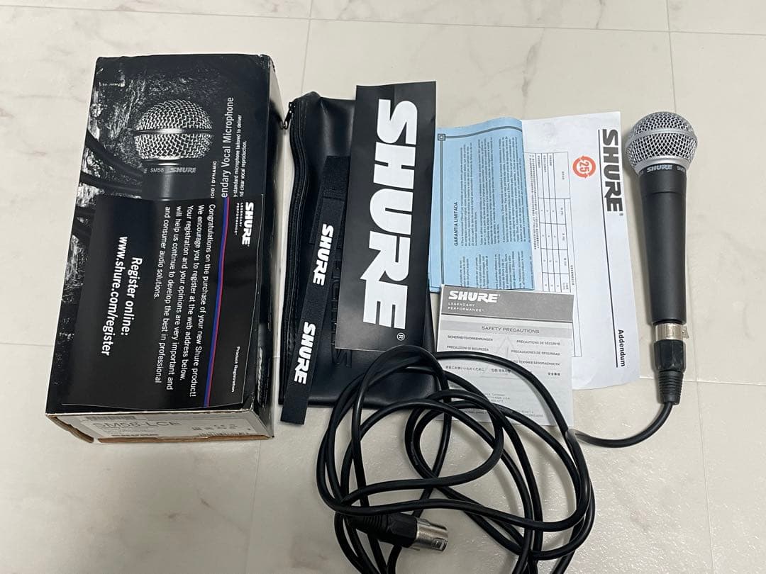 SHURE SM58 ダイナミックマイク　付属品あり　ボーカルマイクロホン