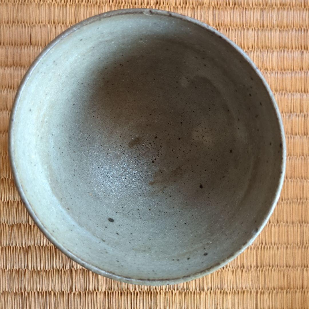 灰色 陶器 茶碗 直径約12.5cm　奥高麗　茶碗　骨董品