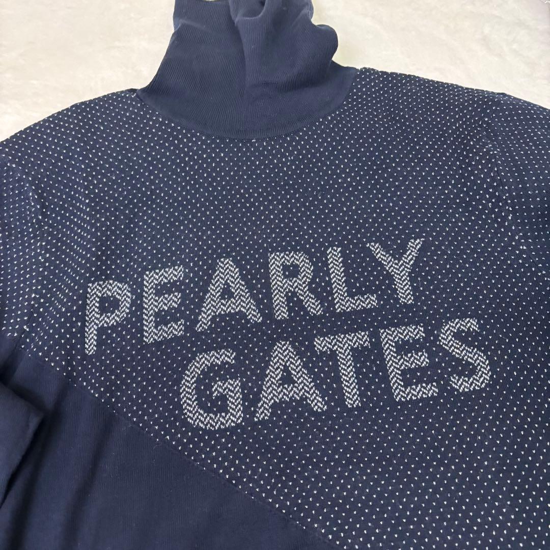 極美品　PEARLY GATES ネイビー タートルネックセーター　2024年