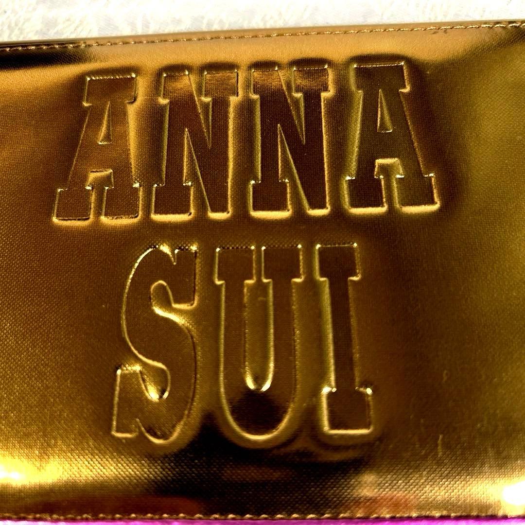 レア☆ANNA SUI アナスイ パスポートケース　ゴールド やぎ革　牛革　旅行