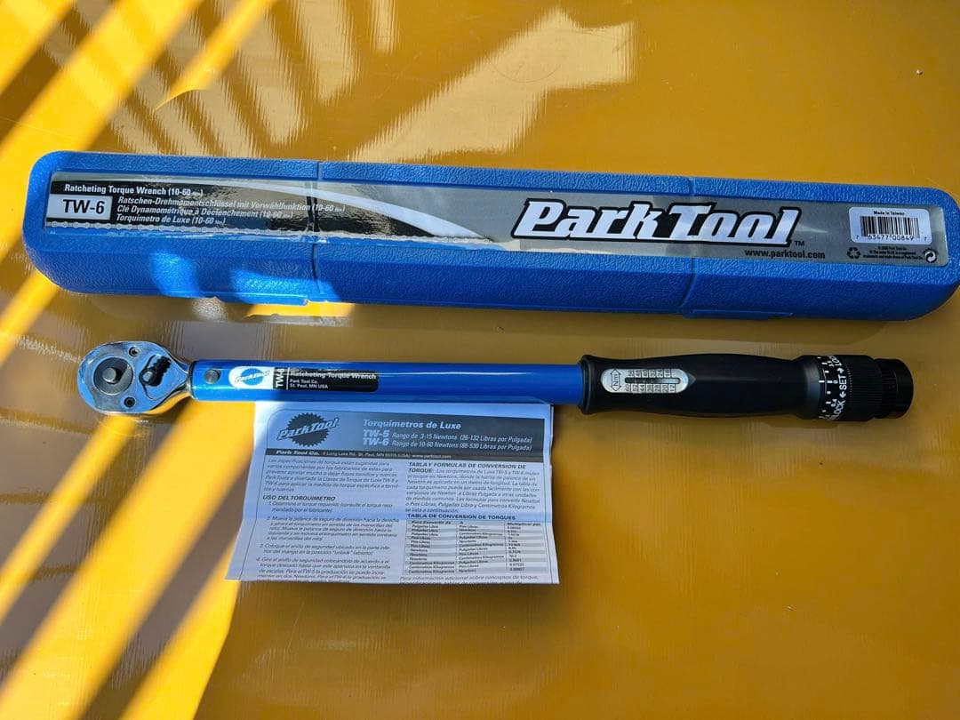 Park Tool TW-6 トルクレンチ 10–60Nm（クリック式）ケース付