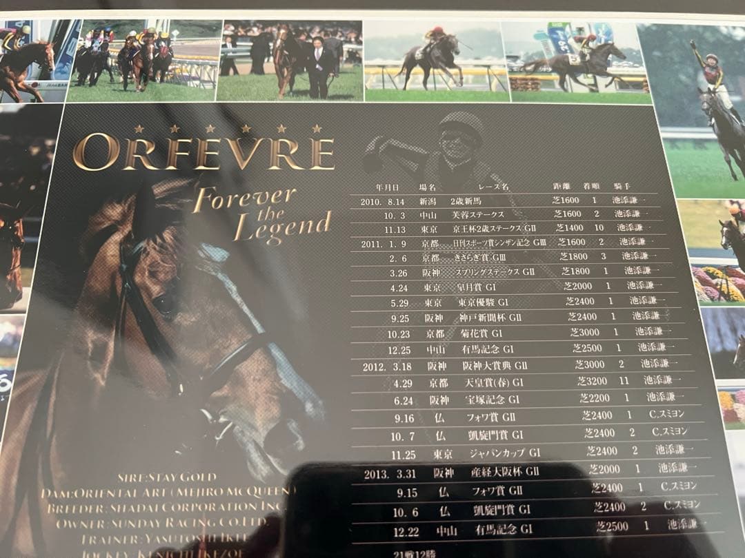 ☆競馬☆　ORFEVRE　オルフェーヴル　三冠馬　 記念パネル　池添謙一騎手
