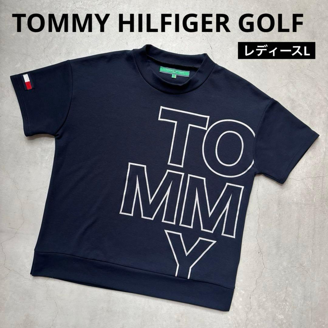 【美品】  GOLF 半袖モックネックシャツ ロゴ