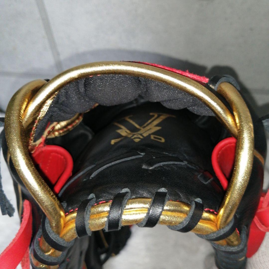 Rawlings 軟式グローブ 両投げ用 黒 赤 ゴールドライン