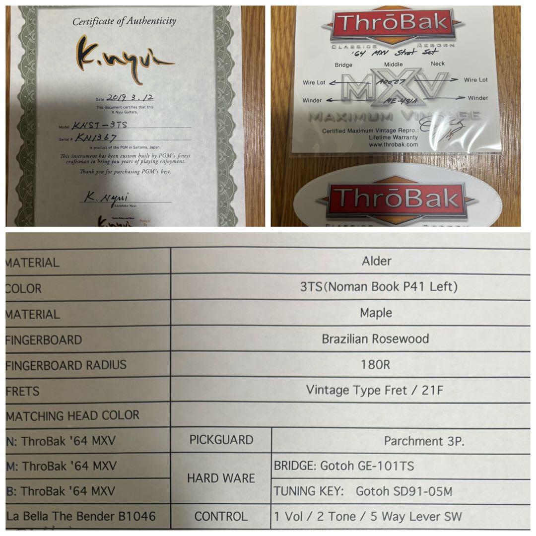 K. nyui ハカランダ指板　ThroBak64MXVピックアップ　ストラト