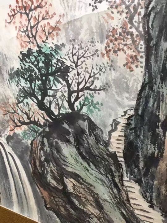 中国美術 紙本 山水画 掛軸