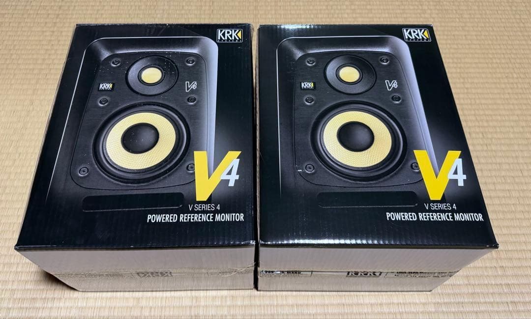 KRK V4S4 ペア＋ISO-PUCK mini付｜ツイーター凹みあり｜現状品