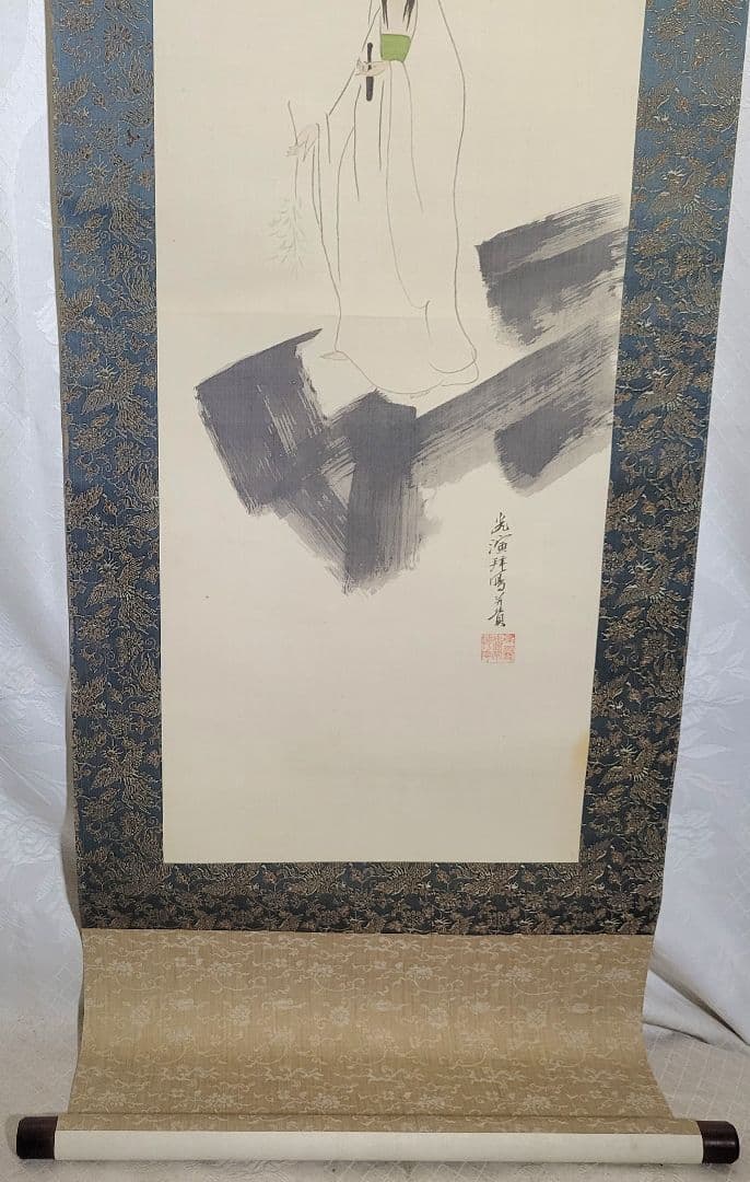 大谷光演(句仏)　観音図　掛け軸　箱無し　仏画　仏教美術　書画、骨董品、美術品
