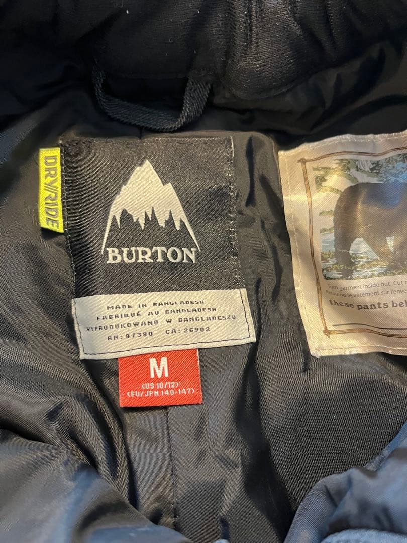BURTON スノーボードウェア Mサイズ グレー/レッド
