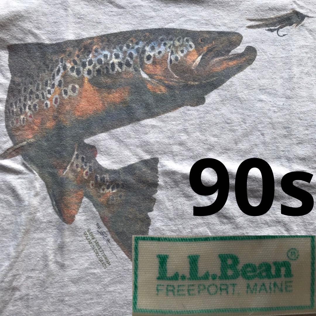 49 LL Bean エルエルビーン 1995年製ヴィンテージ Tシャツ 紅鮭