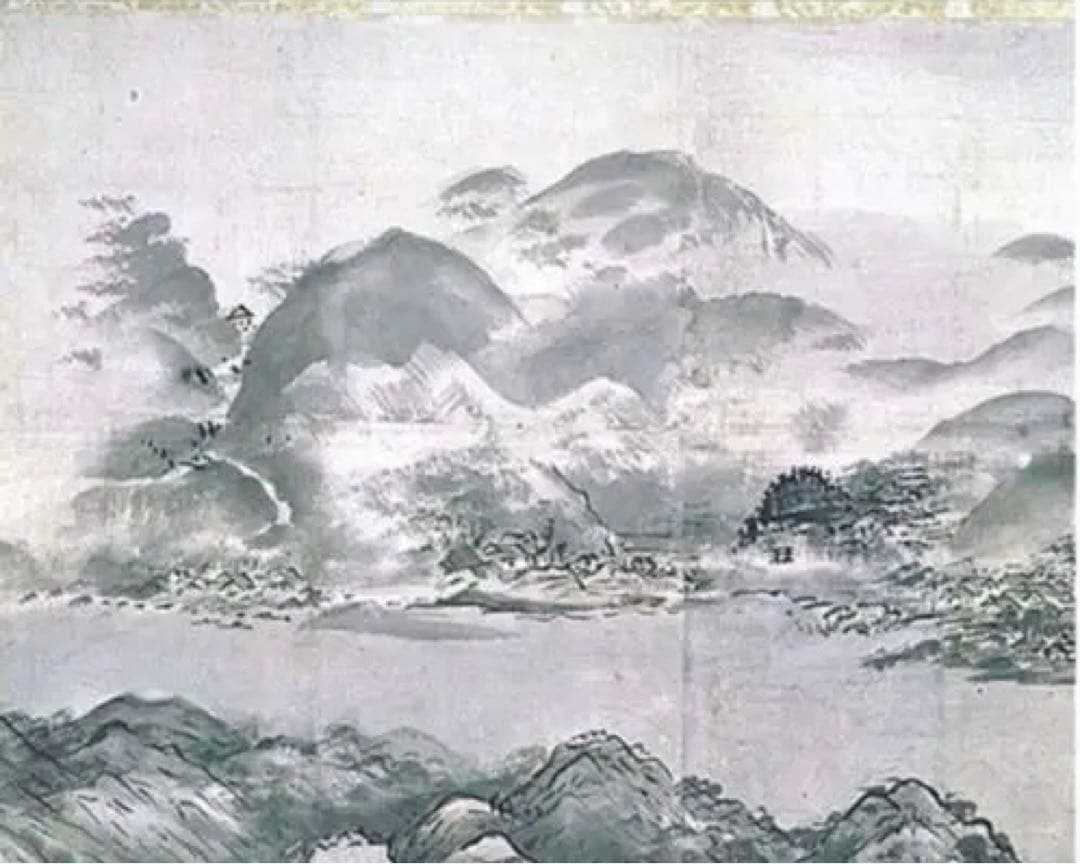 新品希少特注雪舟水墨画　国宝『天橋立図』元伊勢神社布地特注非売品元伊勢神社