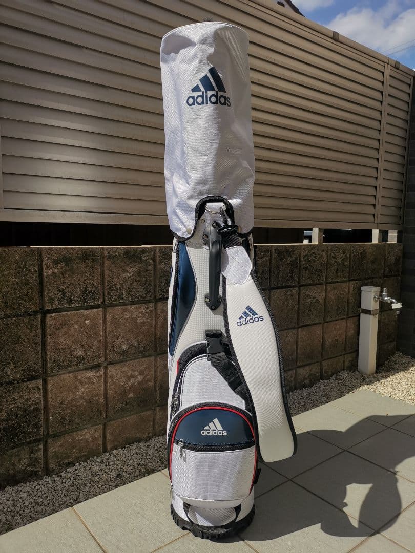 美品 adidas キャディバッグ ホワイト/ネイビー AWR92