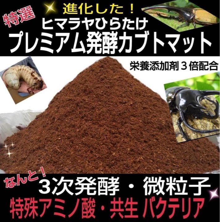 ギネスサイズ実績！特選プレミアム3次発酵カブトムシマット【6袋】特殊アミノ酸配合
