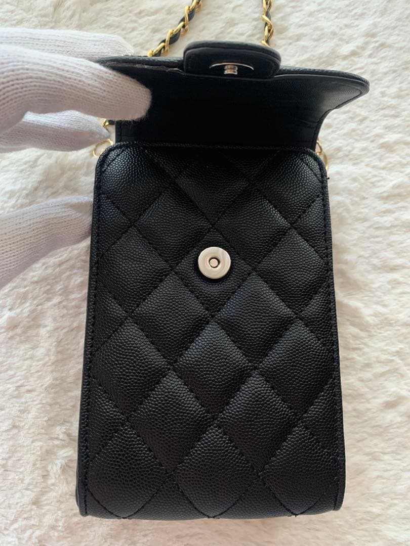 CHANEL ノベルティ スマホショルダー チェーン ブラック