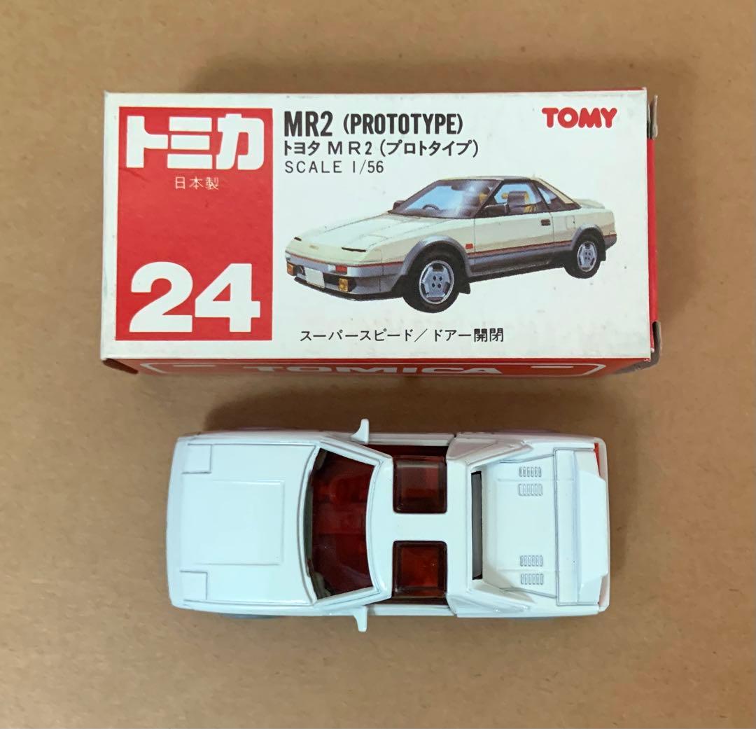 赤箱　トミカ24　トヨタ MR2 プロトタイプ　日本製　ホワイト　シート赤