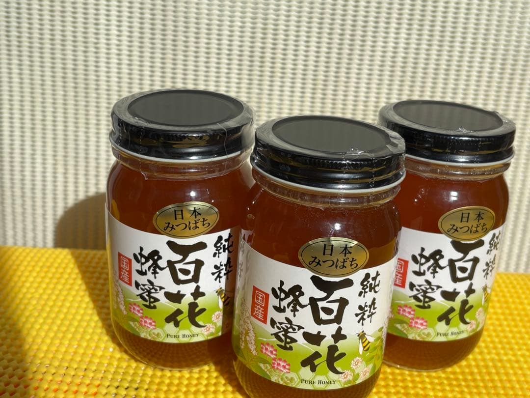 日本蜜蜂蜂蜜　純粋生ハチミツ　非加熱無加工無調整　百花蜜