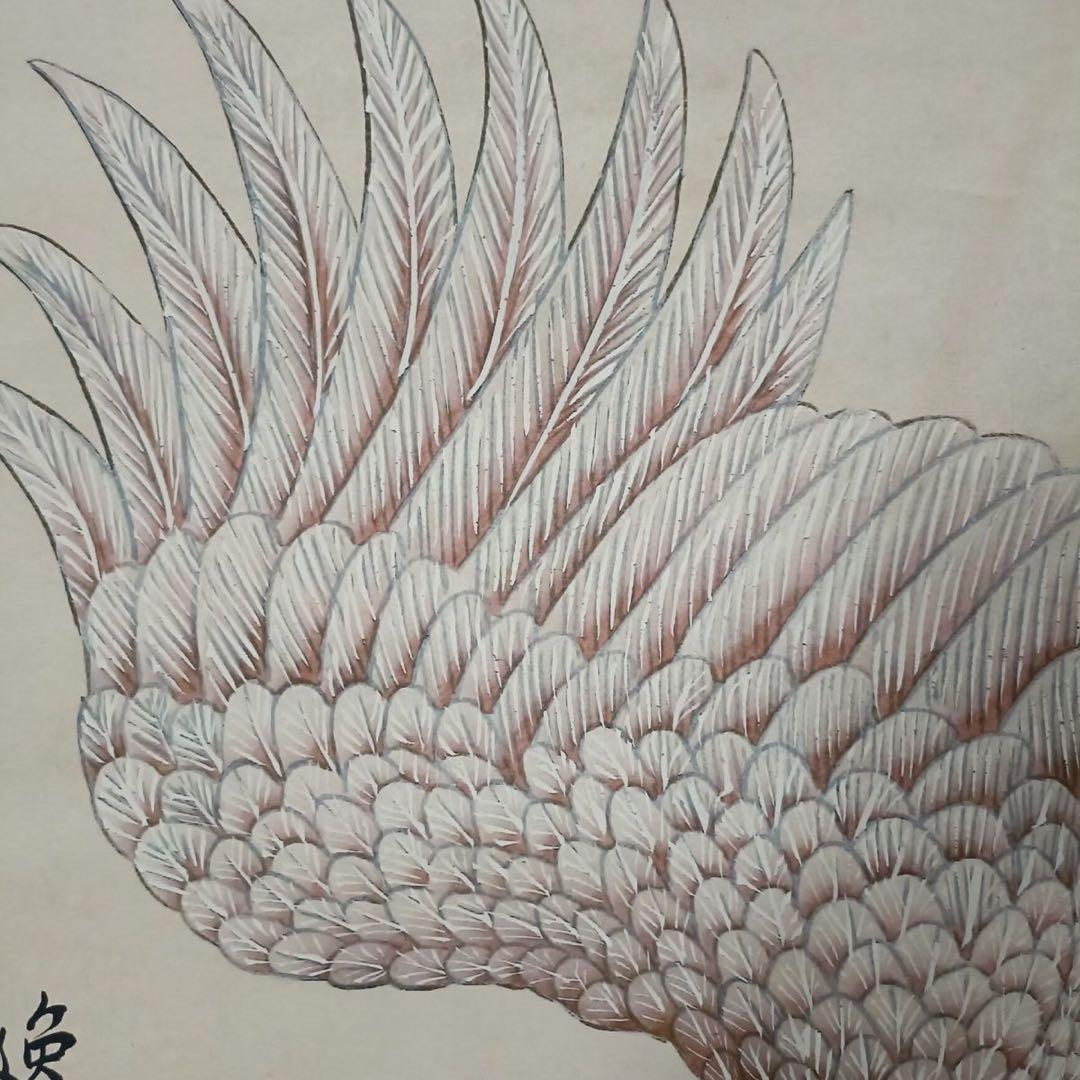 徐悲鴻 鷹 三尺中堂 掛け軸 証書付き 70×173cm 中国画 水墨画