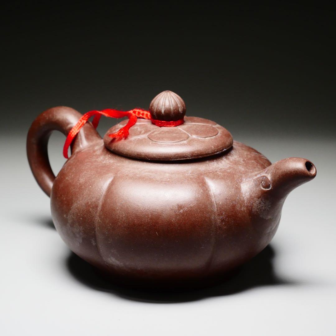 中国煎茶器 沈順娣作 紫砂 六方菱花急須 茶注 作品証明書付