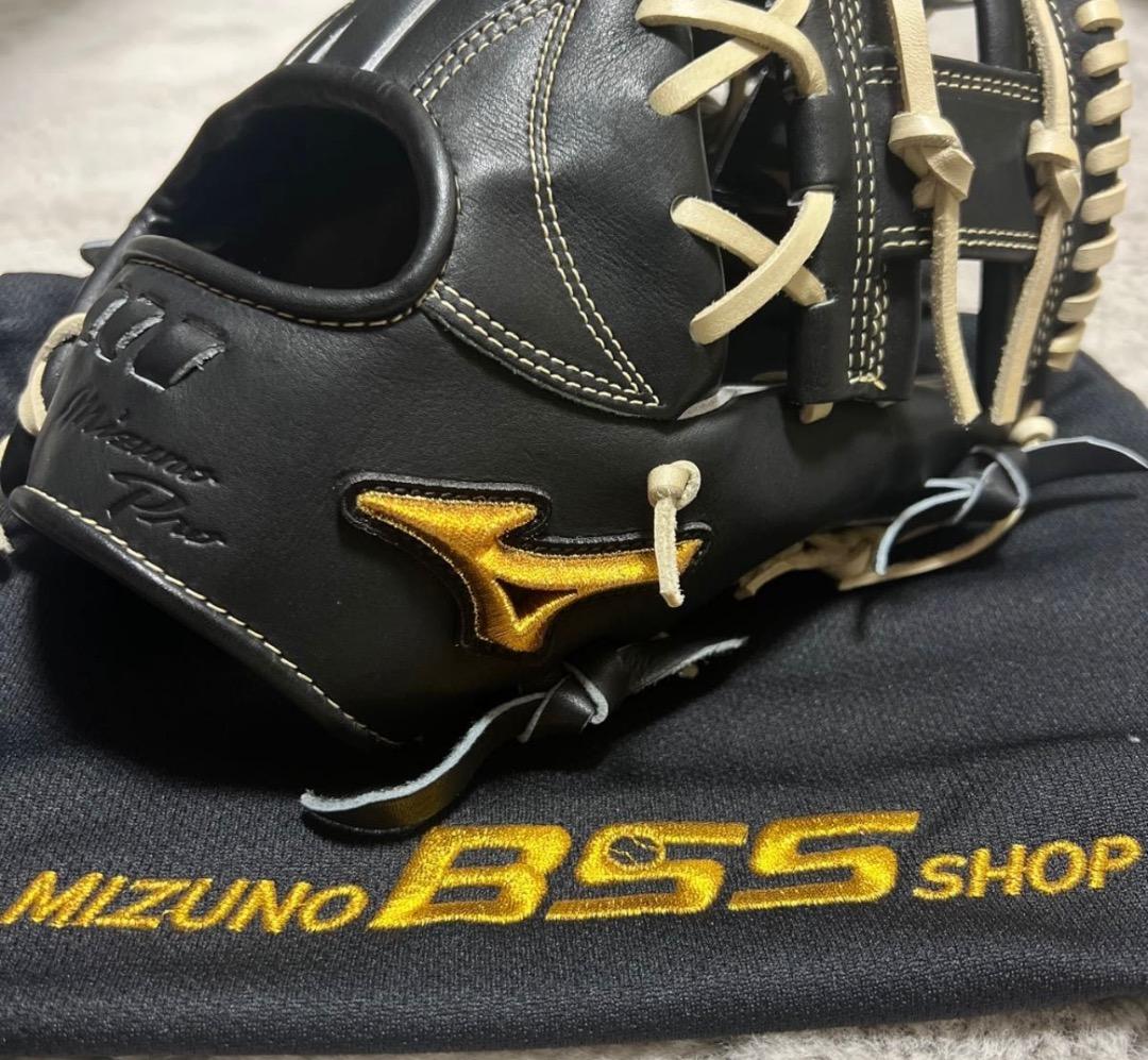 Mizuno Pro 野球グローブ ブラック×ブロンド