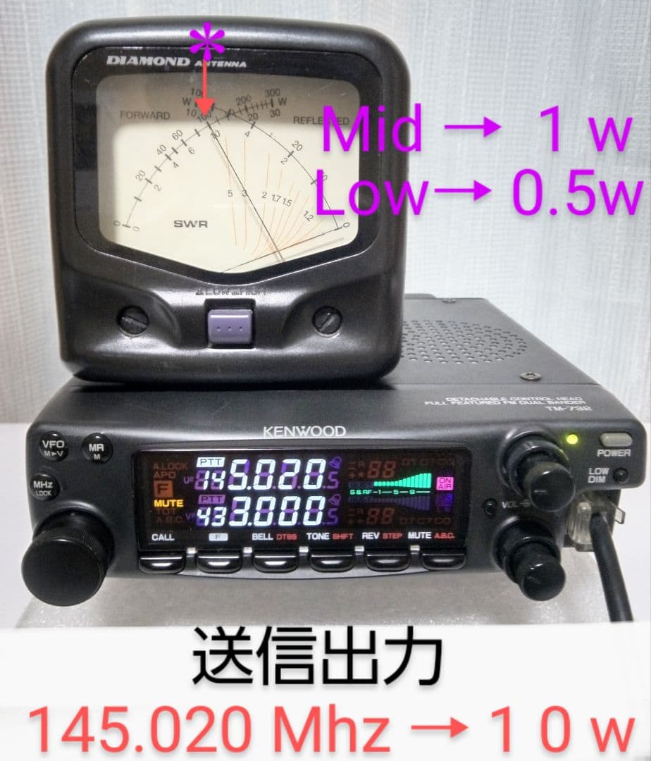 ケンウッド製　TM-732 (145/433) 10w機　動作確認・中古品