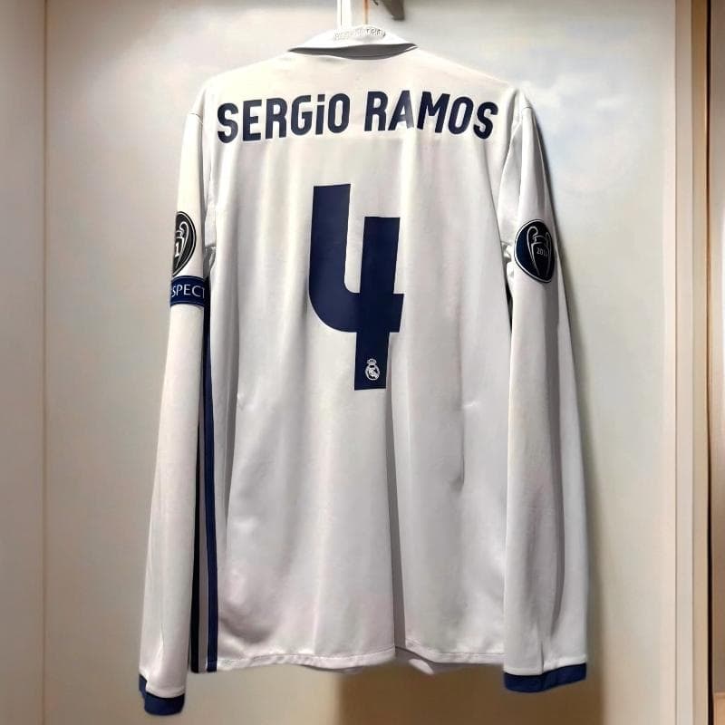 16-17 Sergio Ramos 4番 長袖 シャツ レアル・マドリード