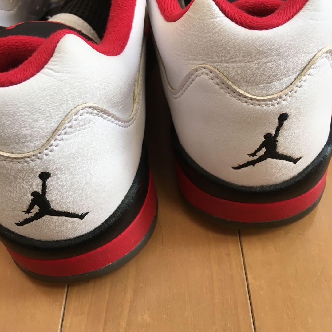 Jordan 5バスケットボールシューズ 白/赤/黒 29せンチ
