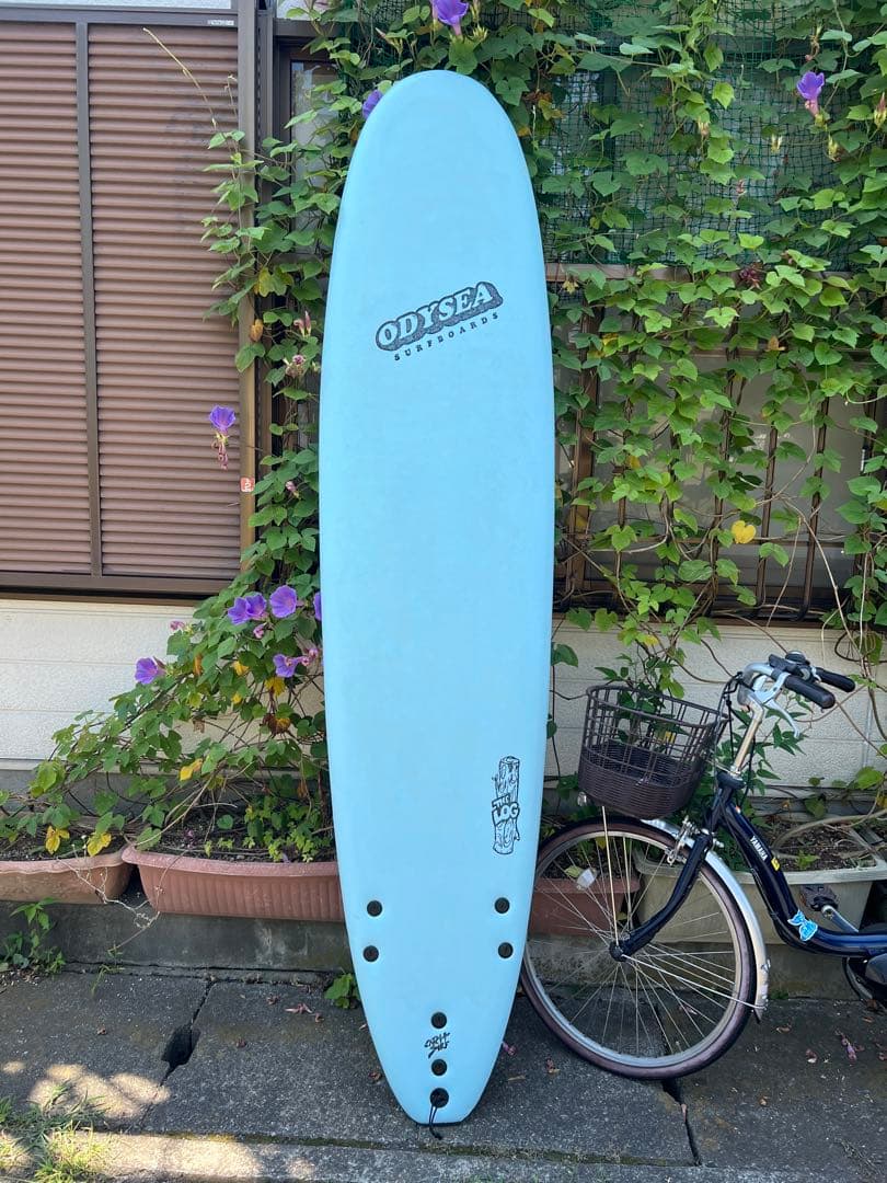 ODYSSEA ロングボード 水色 ストライプデザイン8'0 美品