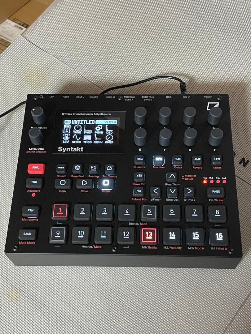 Elektron Syntakt+純正カバー+電源L字化セット