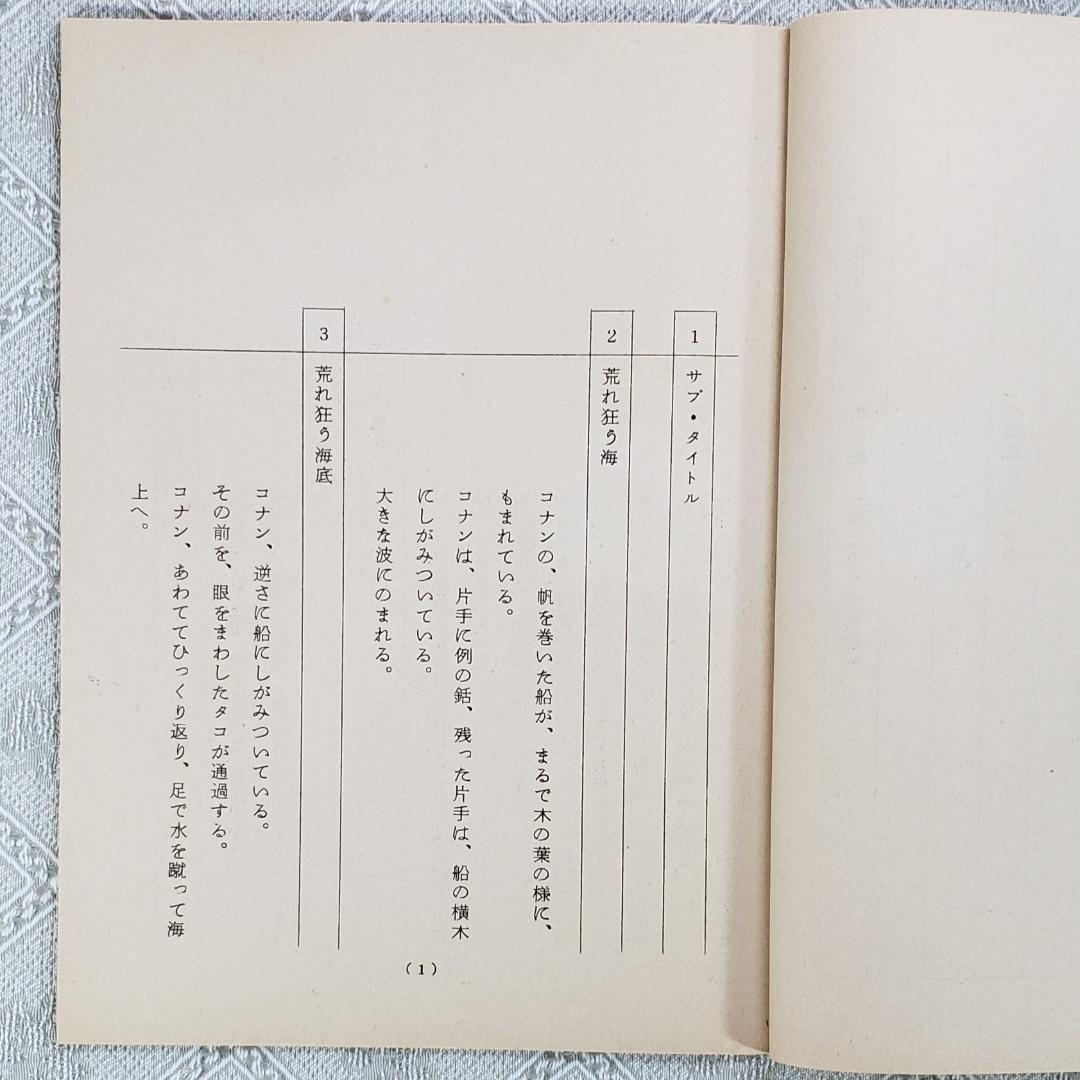 ◆『未来少年コナン 台本 第３話【はじめての仲間】 』宮崎駿◆検） ポケモン