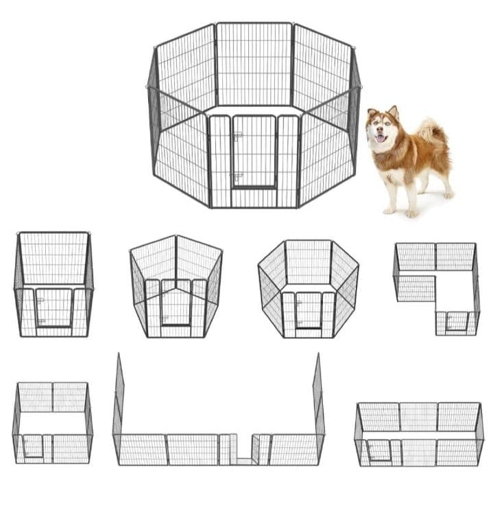 ペットサークル 折り畳み式 カタチ変更可 スチール製　高さ60CM 8枚