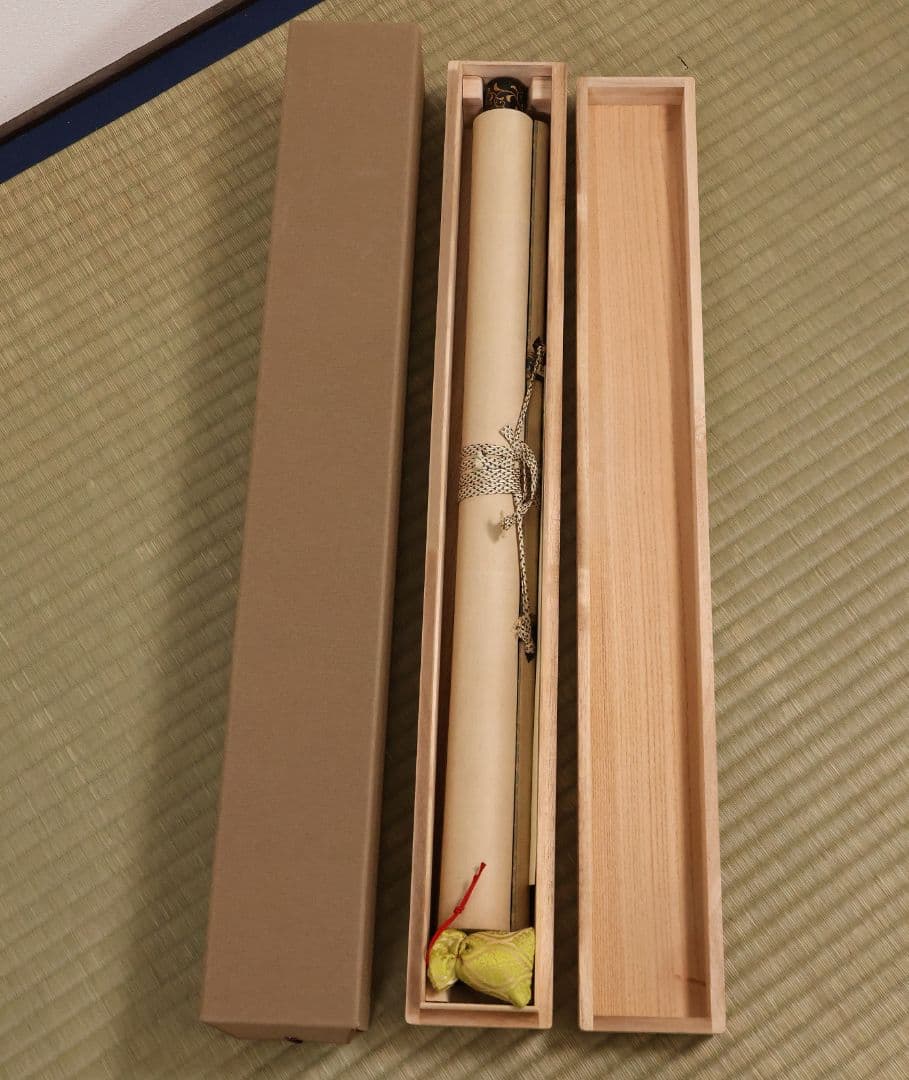 【真作】日本画 立野雪郷 吉野熊野 風景画 絹本 掛軸 富山県高岡 合箱 横物