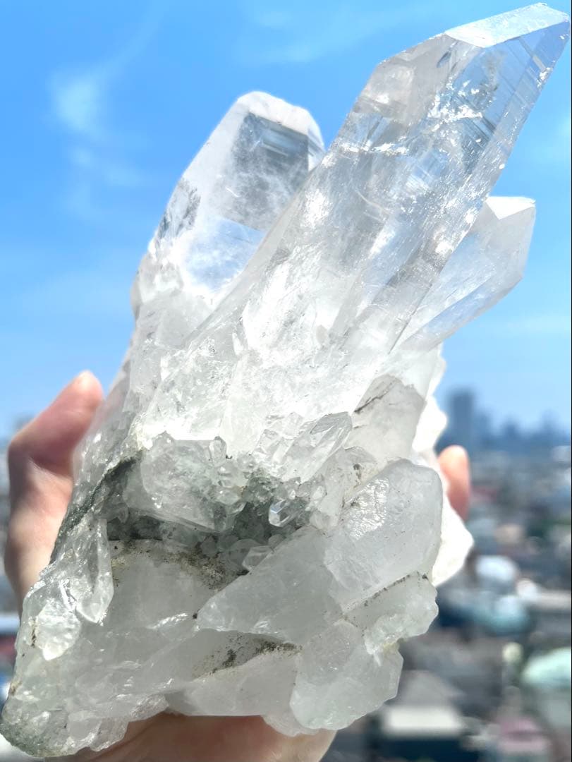 美✨1.3kg!希少✨AAAAA 宝石質 マニハール水晶 ✨大天使ミカエルの神殿