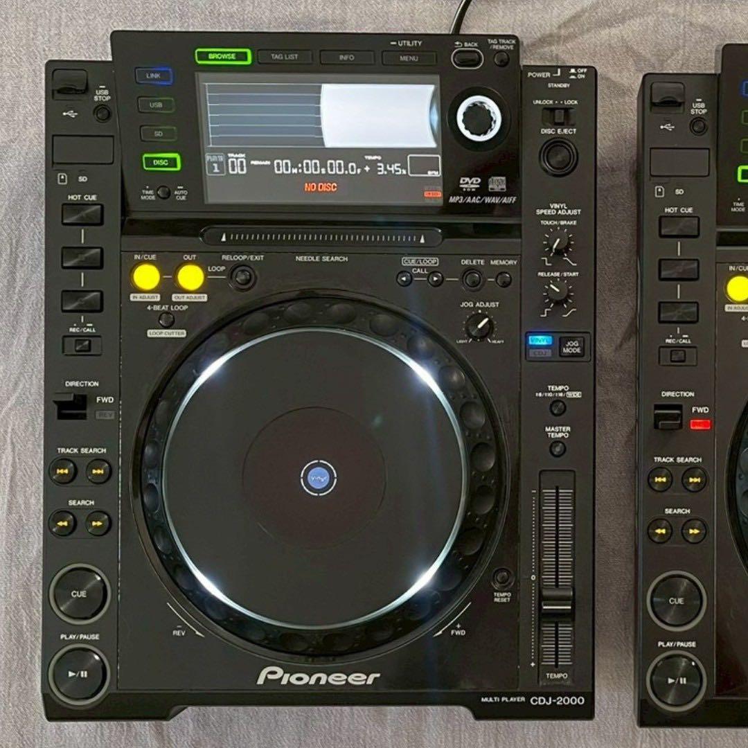 【動作良好】Pioneer CDJ-2000 ×2台セット／メンテ済スタンド付き