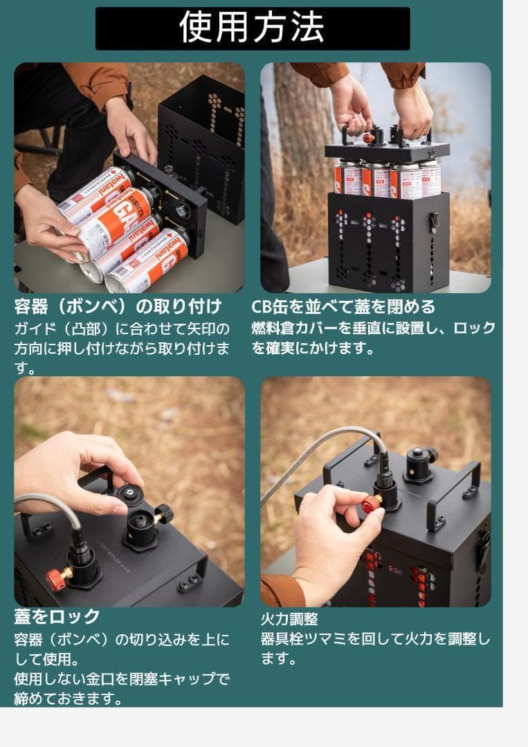 CB缶 ガスステーション 6缶式 簡易ガス供給器 ガスユニット